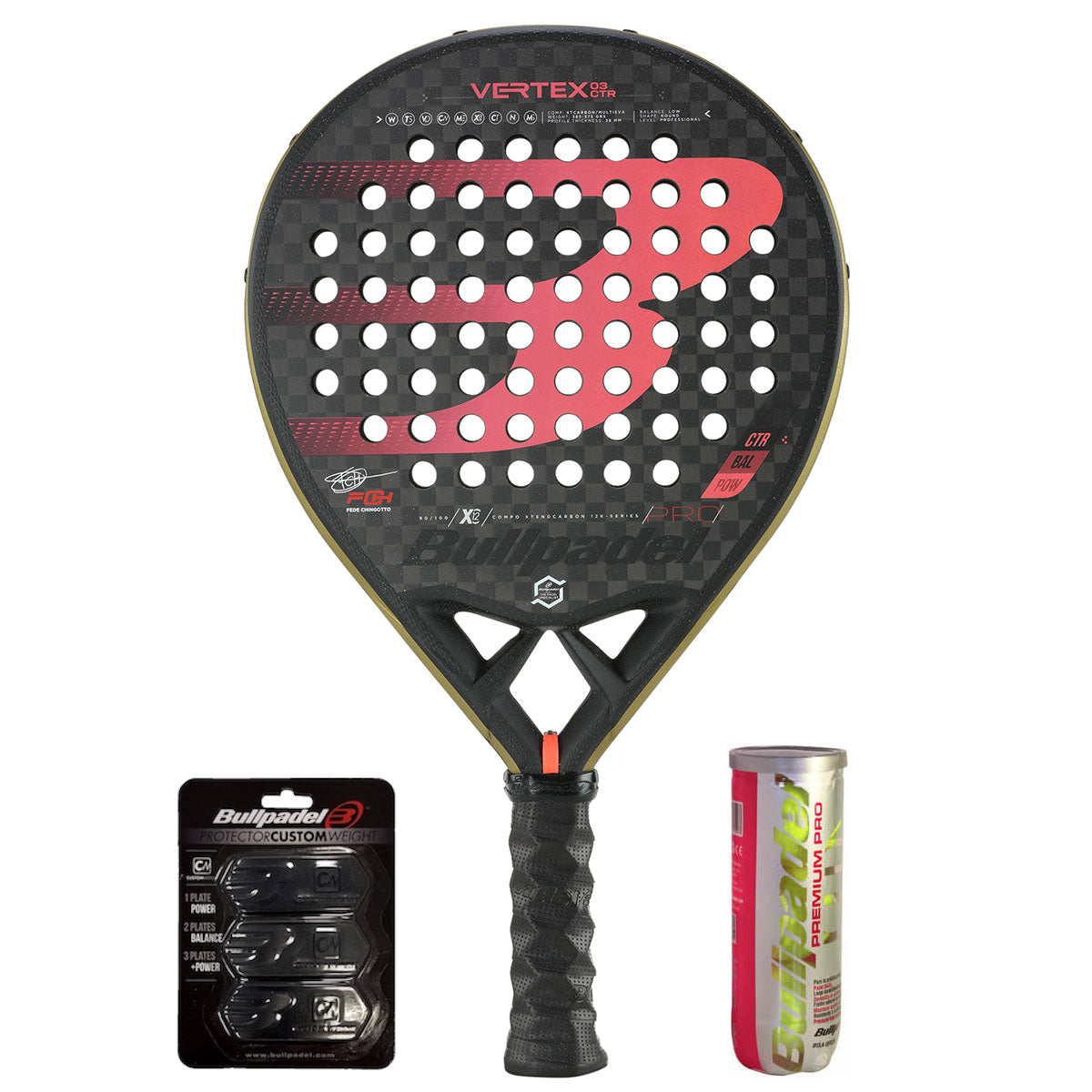 Bullpadel Vertex 03 Control 2021 + Custom Weight + Premium Pro - Ongoal